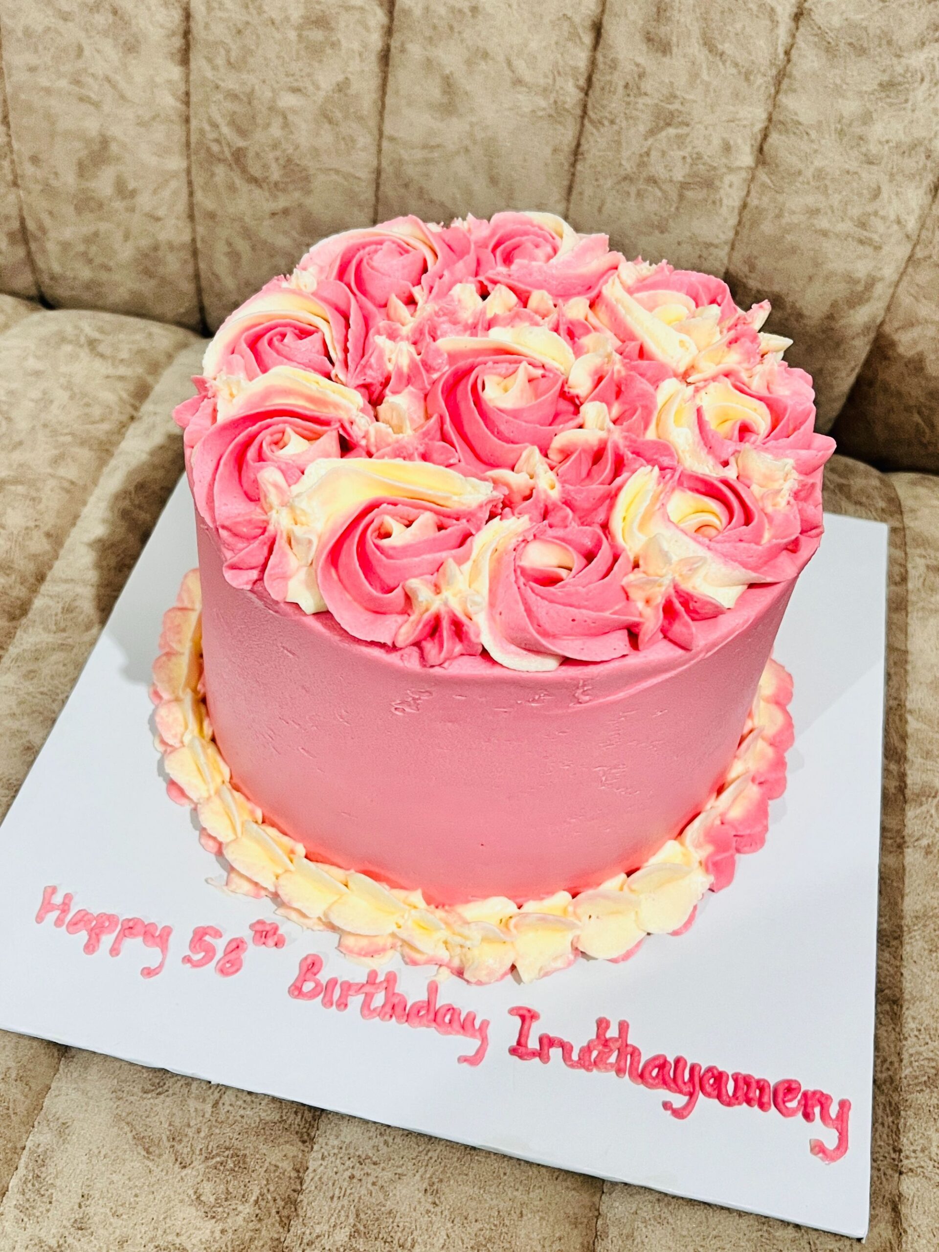 Pink Rosette Birthday Cake | Elegant Custom Birthday Cake for All Ages | Candy Land
